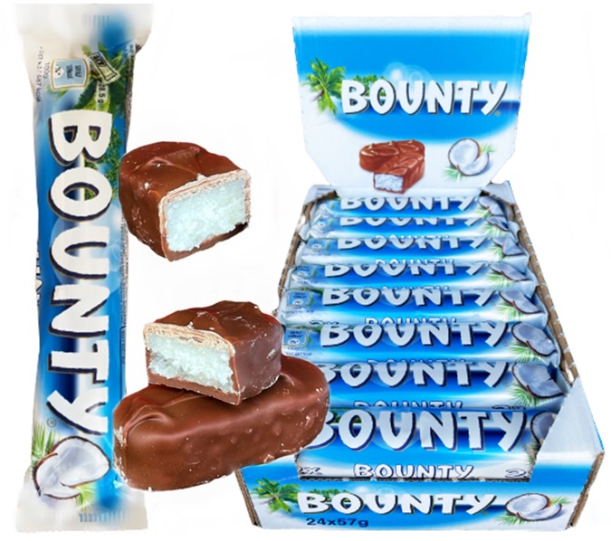 Baton Kokosowy BOUNTY z Wiórkami Kokosowymi w Czekoladzie 24 x 57g ...