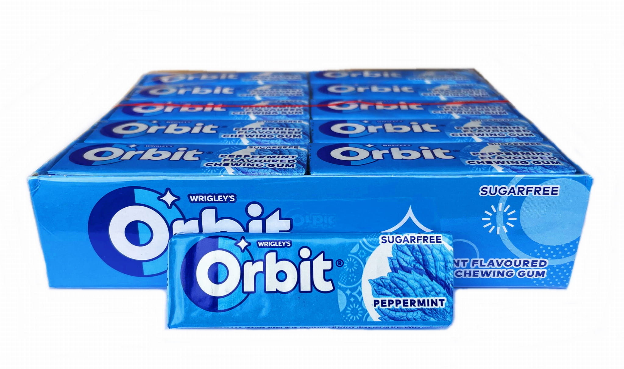 D Guma ORBIT PEPPERMINT draże bez cukru 30x14g DORAN Hurtownia Słodyczy